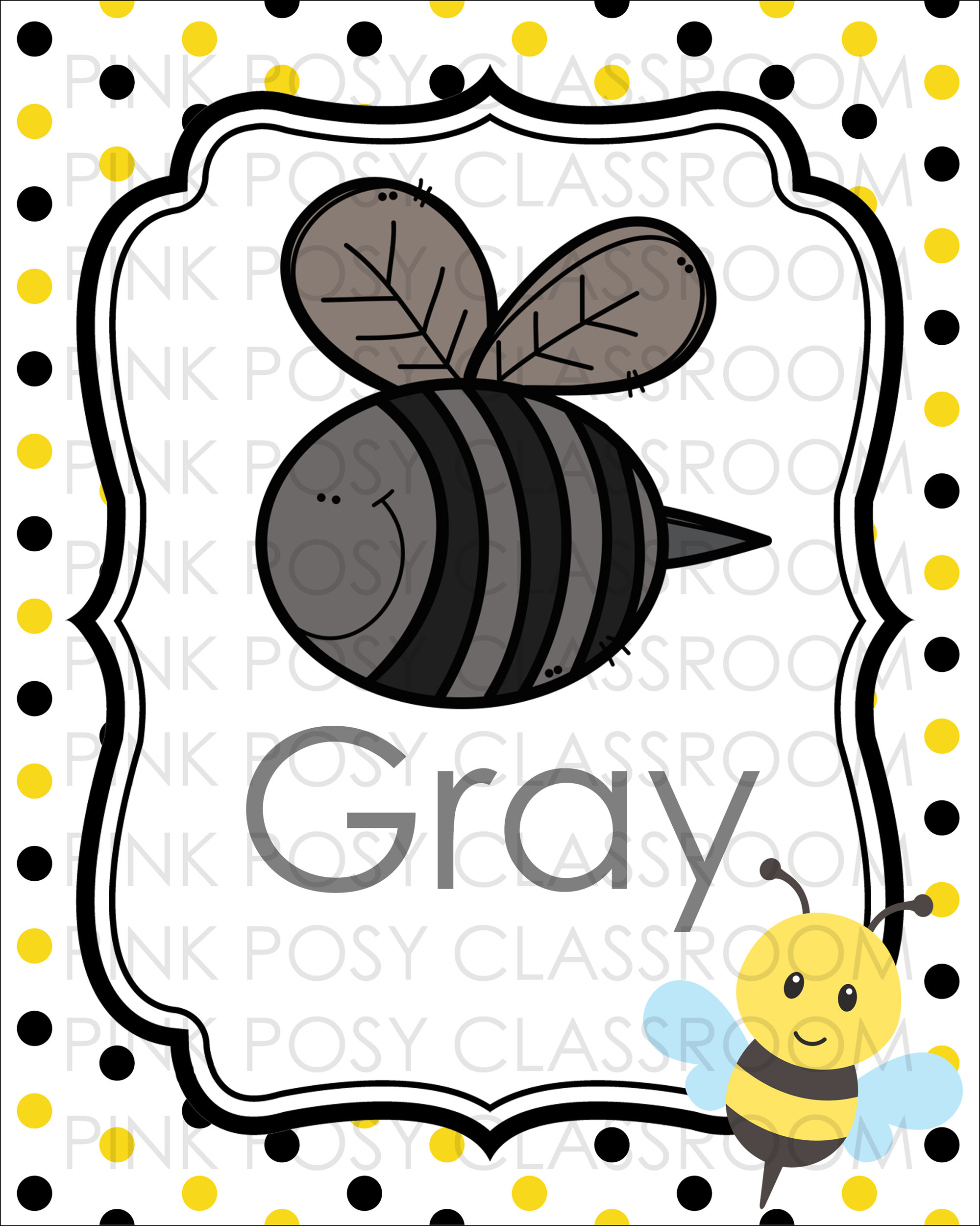 Bee Color Posters, Classroom Decor, Colors Recognition, Printable Color ...