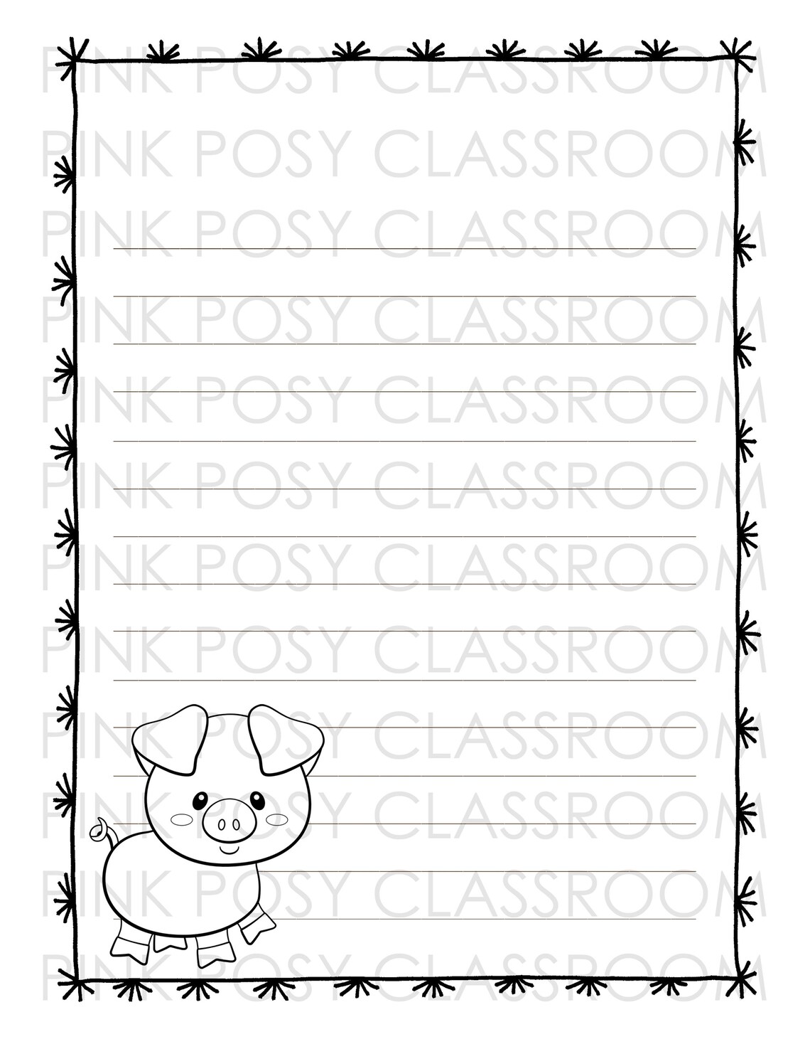 Farm Animals Writing Paper, Farm Animals Stationery, Printable Paper ...