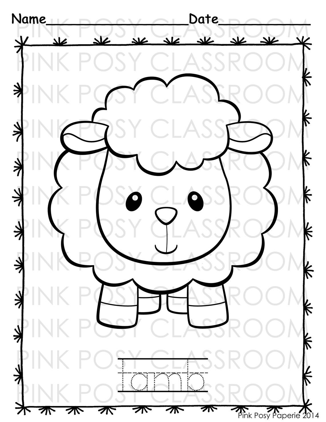 Farm Animals Coloring Pages Color and Trace the Word Farm - Etsy