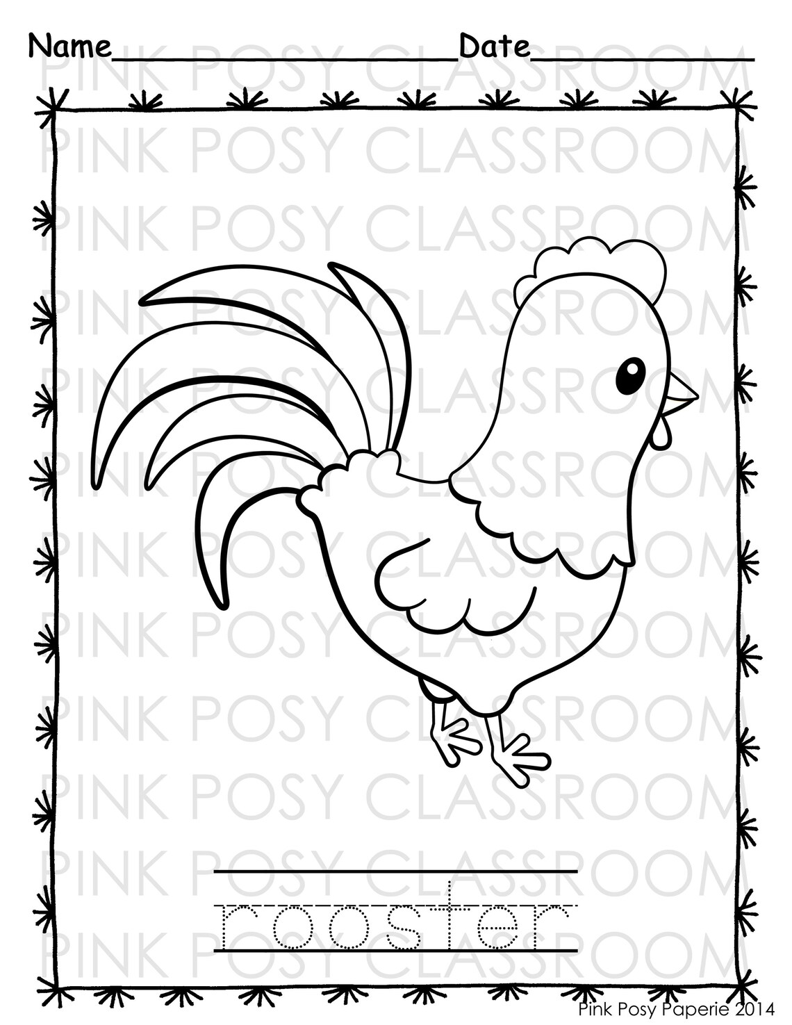 Farm Animals Coloring Pages Color and Trace the Word Farm - Etsy