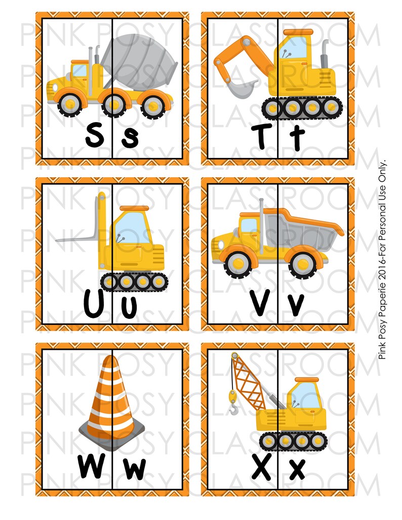 Construction Puzzles, Letter Matching, Alphabet Puzzles for Toddlers ...