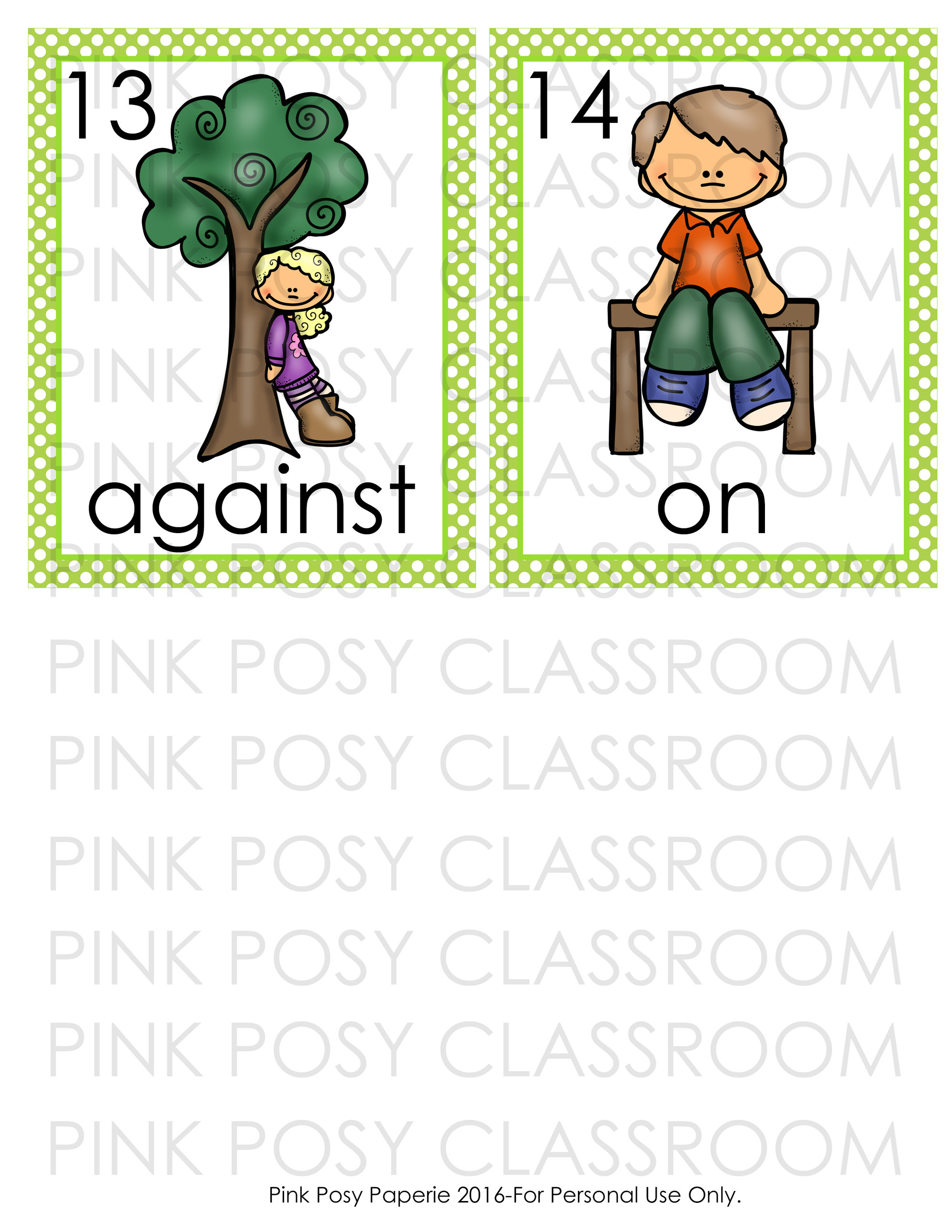 Prepositions Vocabulary Cards, Homeschool Printable, Prepositions ...