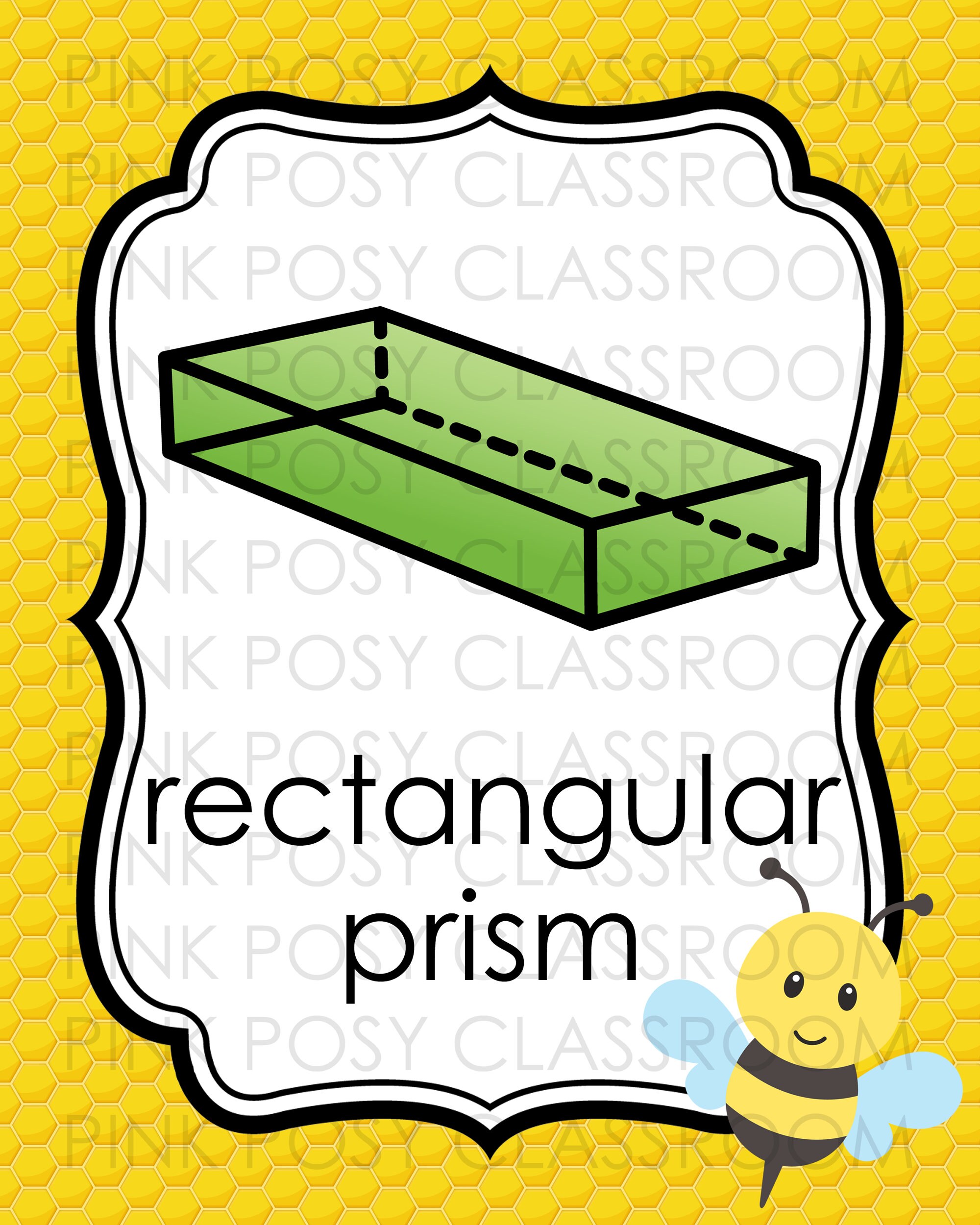 Bee Shape Posters, Classroom Decor, 3D Shape Posters, Printable Shape ...