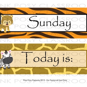 Jungle Calendar Set, Classroom Calendar Set, Classroom Decor, Safari ...