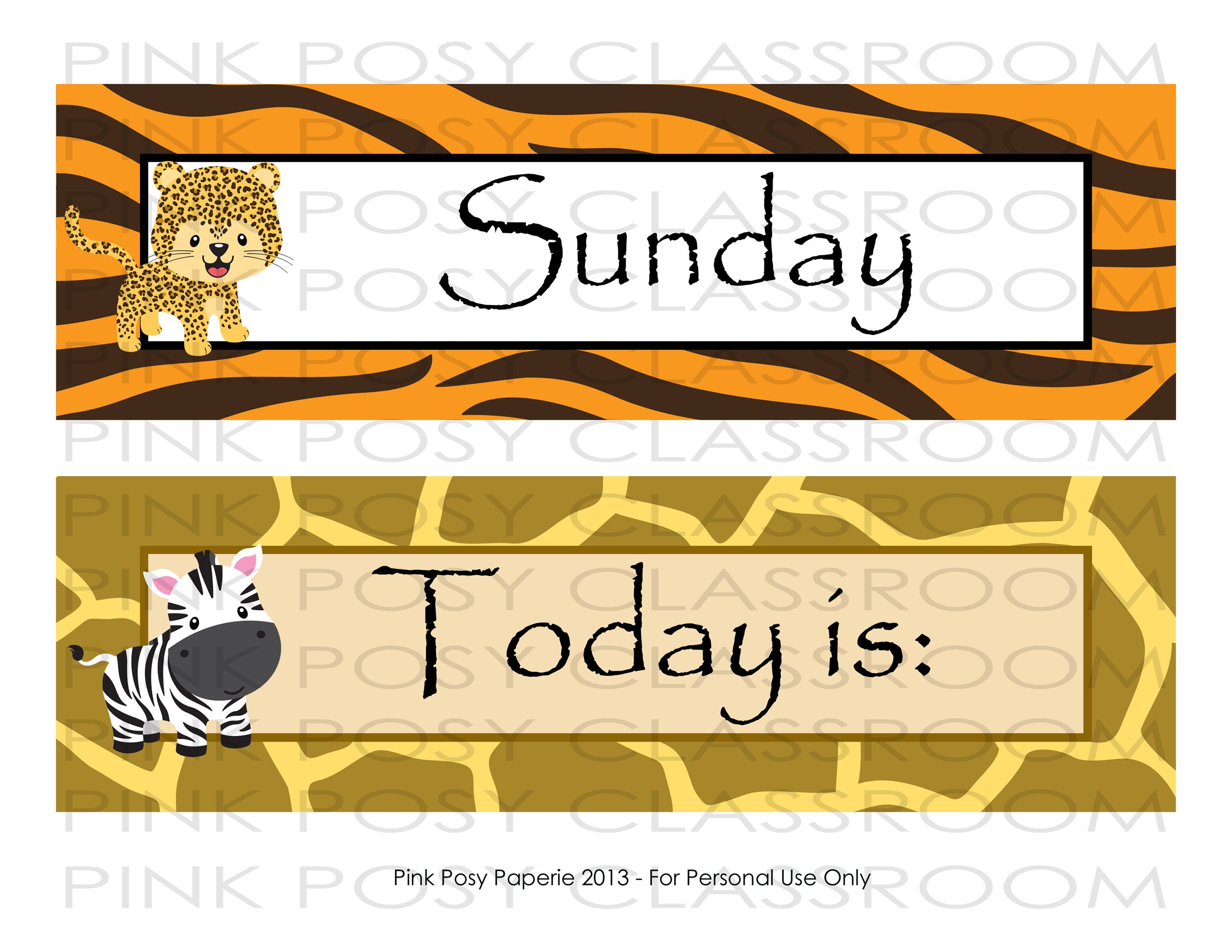 Jungle Calendar Set, Classroom Calendar Set, Classroom Decor, Safari ...