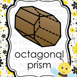 Bee Shape Posters, Classroom Decor, 3D Shape Posters, Printable Shape ...