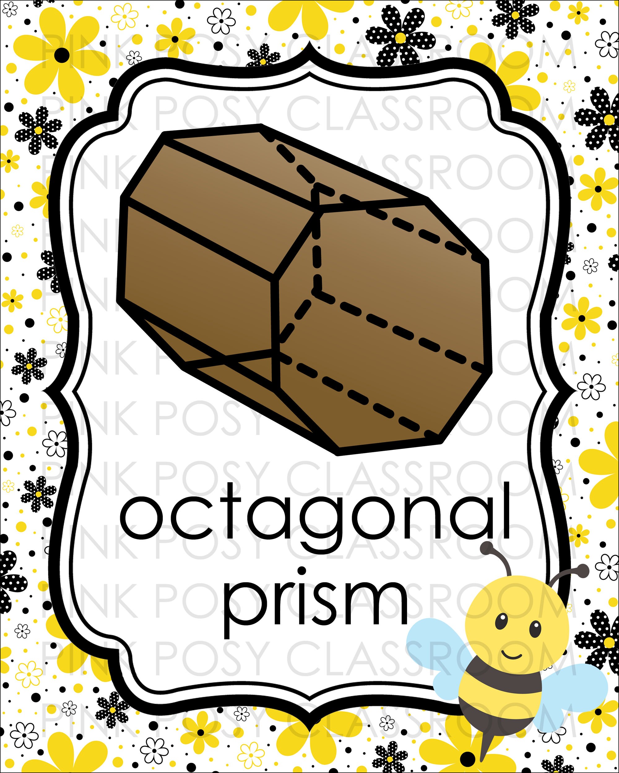 Bee Shape Posters, Classroom Decor, 3D Shape Posters, Printable Shape ...