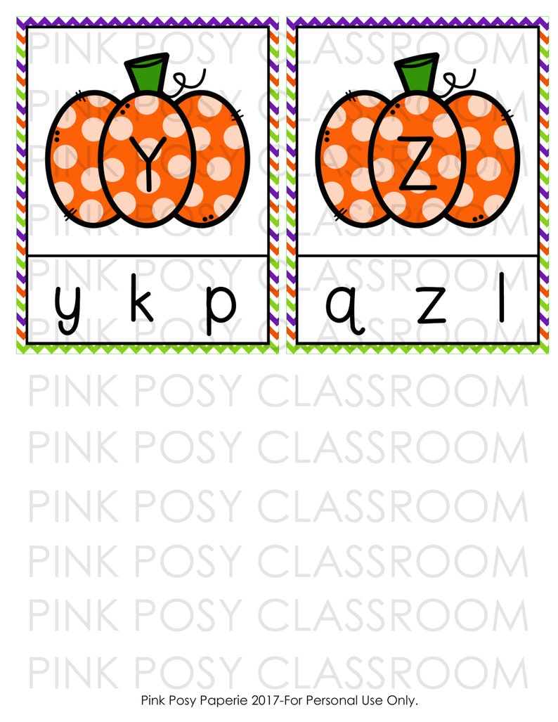 Alphabet Flash Cards Pumpkin Alphabet Clip Cards Letter - Etsy