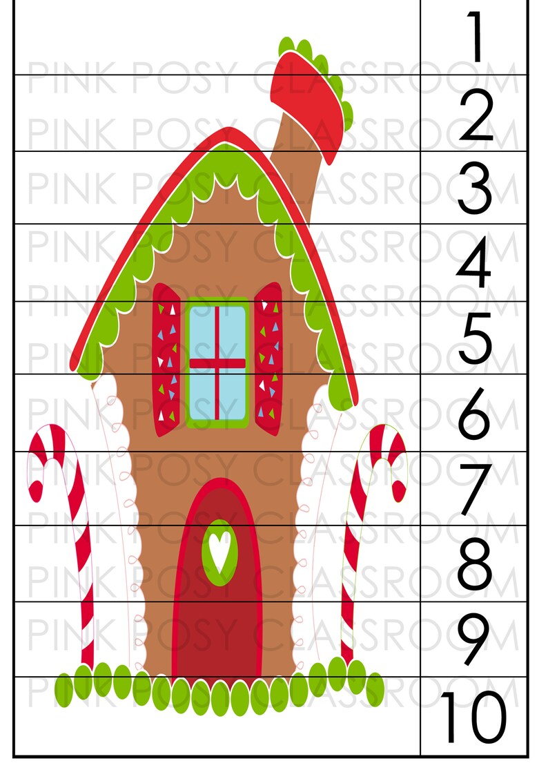 Gingerbread Puzzles, Christmas Number Puzzles, Classroom Games, Number ...