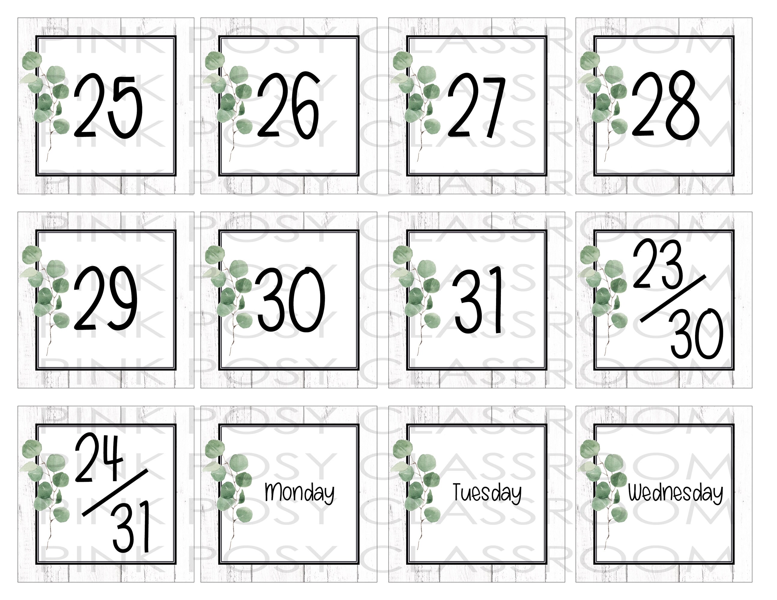 Farmhouse Calendar Set, Classroom Calendar Set, Classroom Decor, Number ...