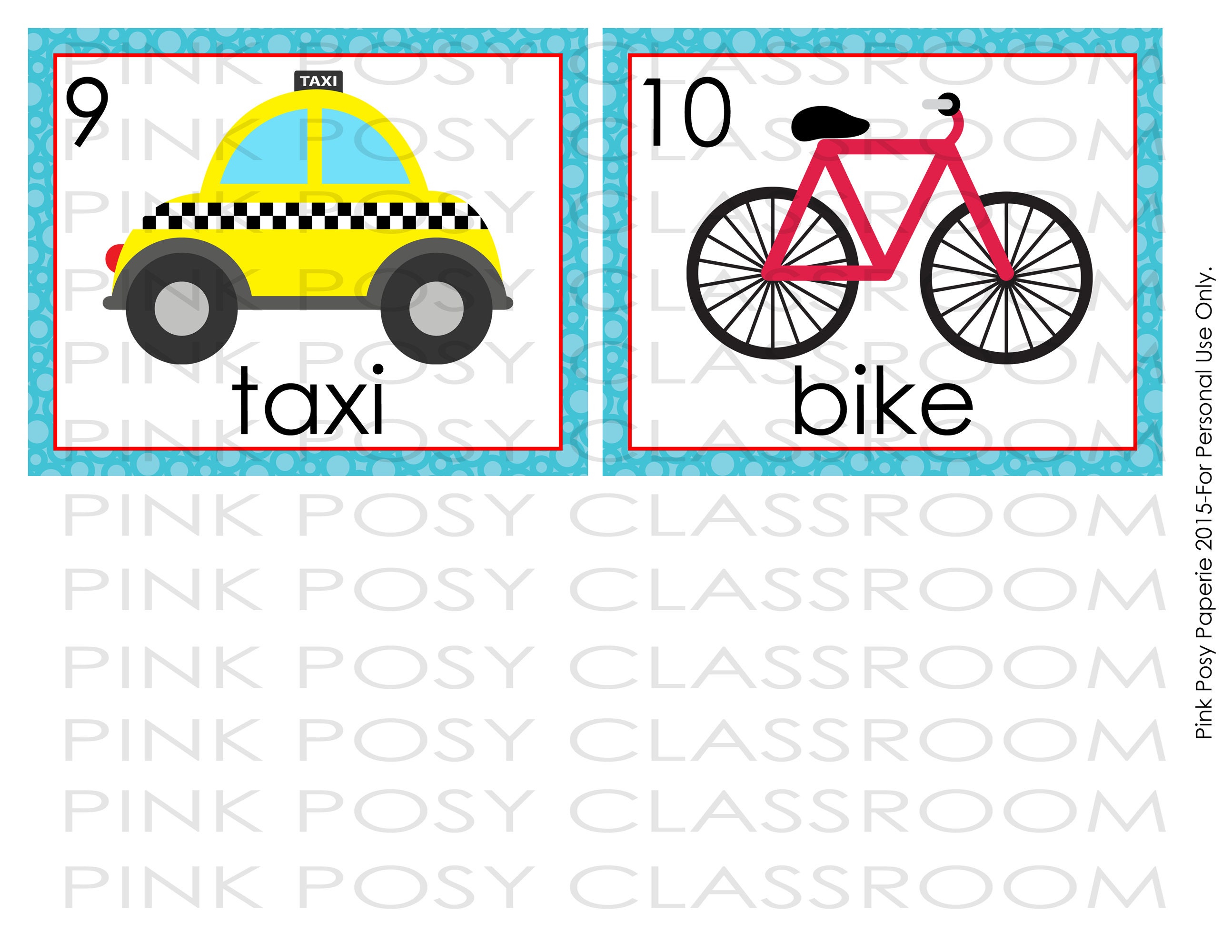 Transportation Vocabulary Cards, Transportation Printable, Literacy ...