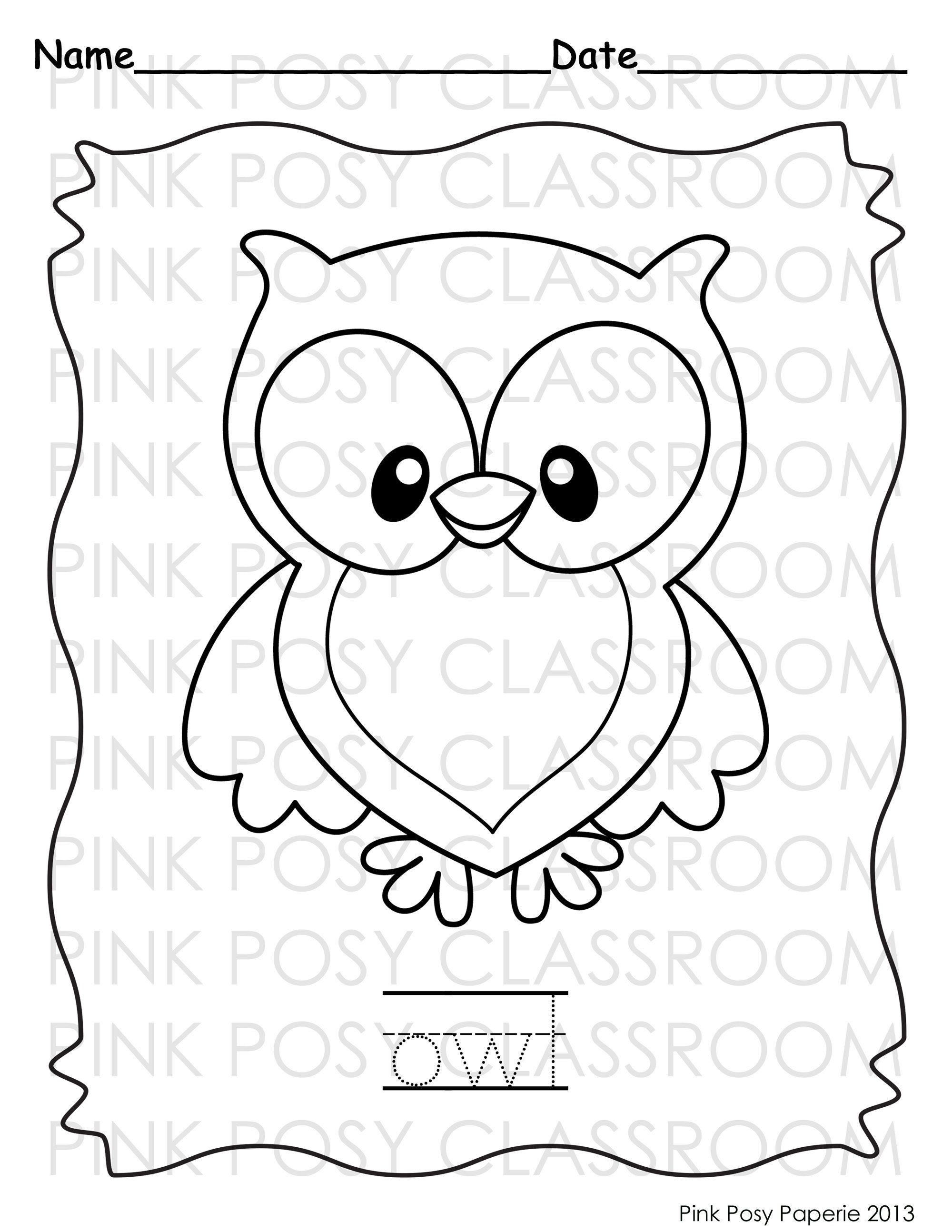 Woodland Animals Coloring Pages, Color and Trace the Word, Woodland ...