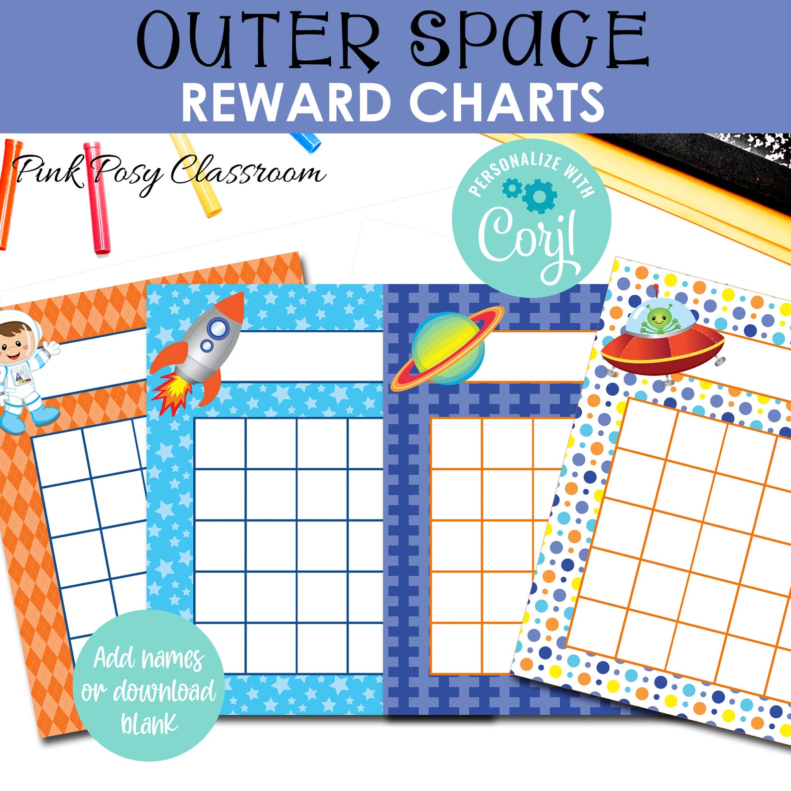 Editable Reward Charts, Space Reward Charts, Classroom Decorations ...