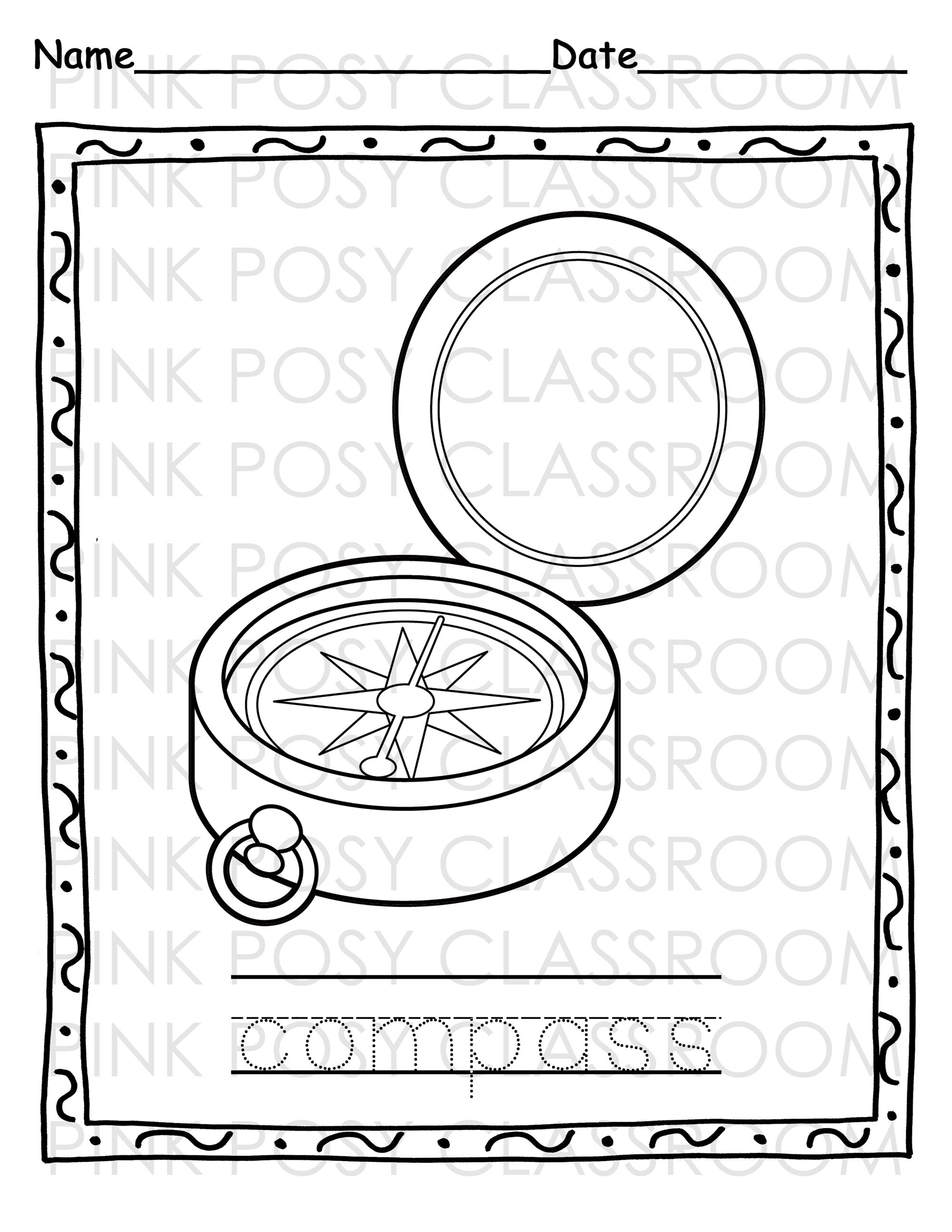 Camping Coloring Pages, Color and Trace the Word, Camping Activities ...