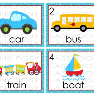 Transportation Vocabulary Cards, Transportation Printable, Literacy ...
