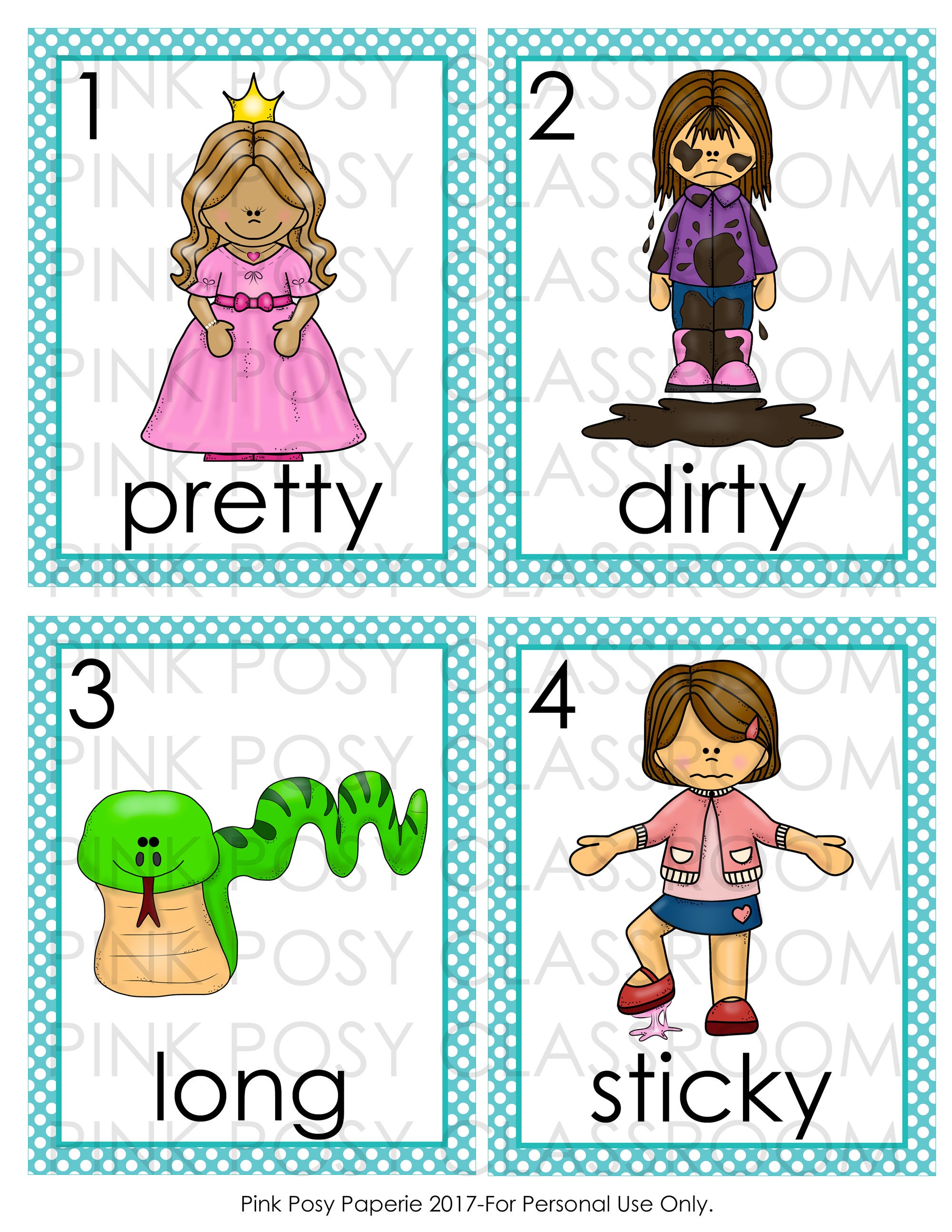 Adjectives Vocabulary Cards, Parts of Speech Printable, Adjectives ...