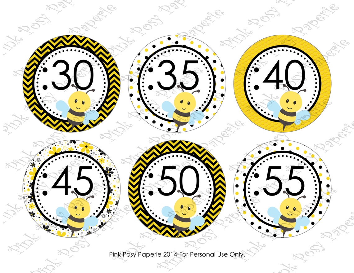 Clock Number Labels, Classroom Decor, Telling Time, Bee Theme, School ...