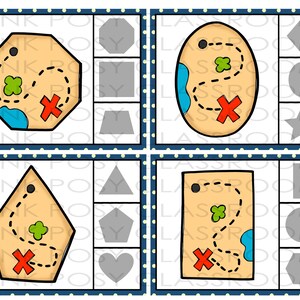 2D Shapes Flashcards Pirate Theme, Map Shapes Clip Cards, Shapes ...