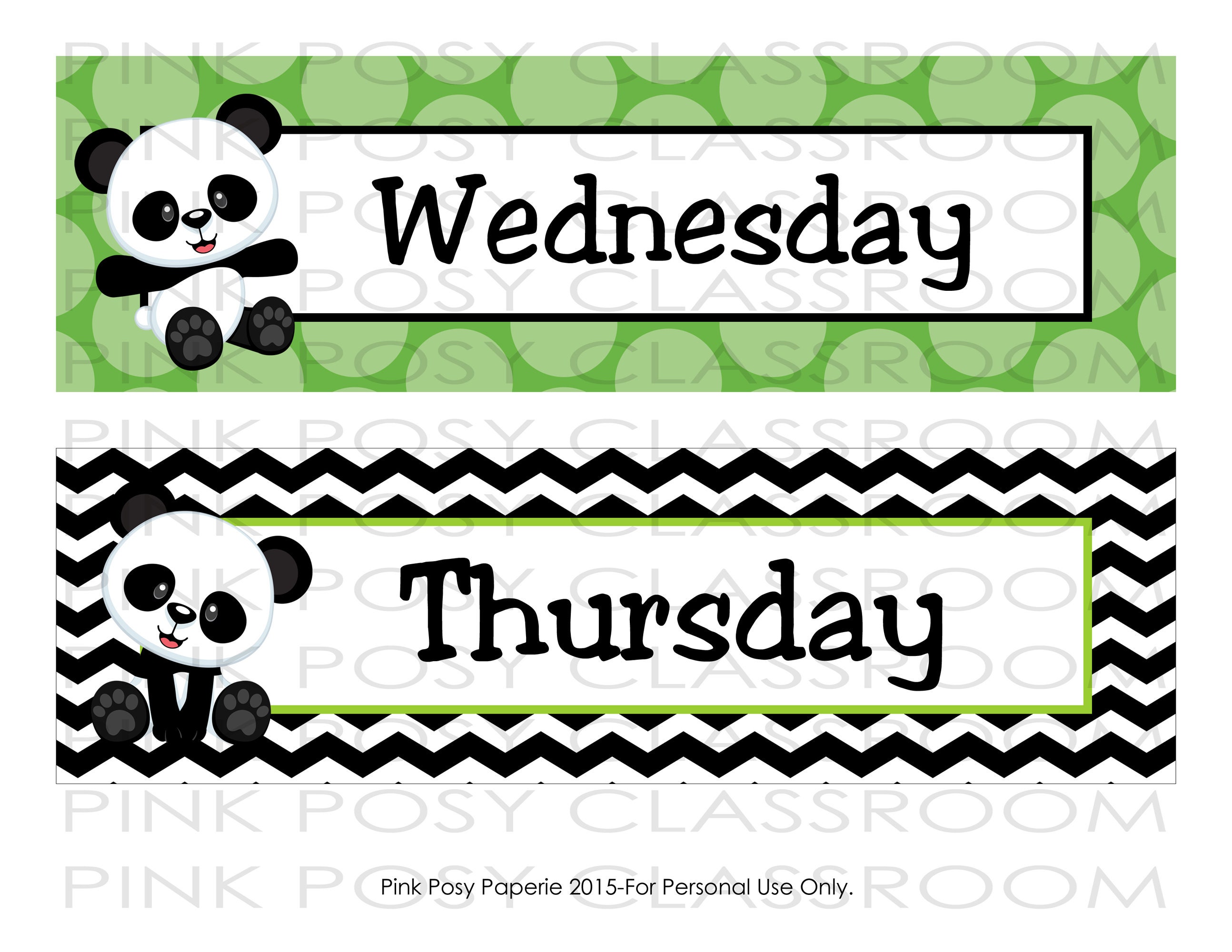 Panda Calendar Set, Classroom Calendar Set, Classroom Decor, Number ...