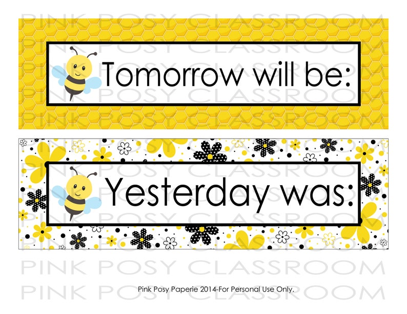 Bee Calendar Set, Classroom Calendar Set, Classroom Decor, Number ...