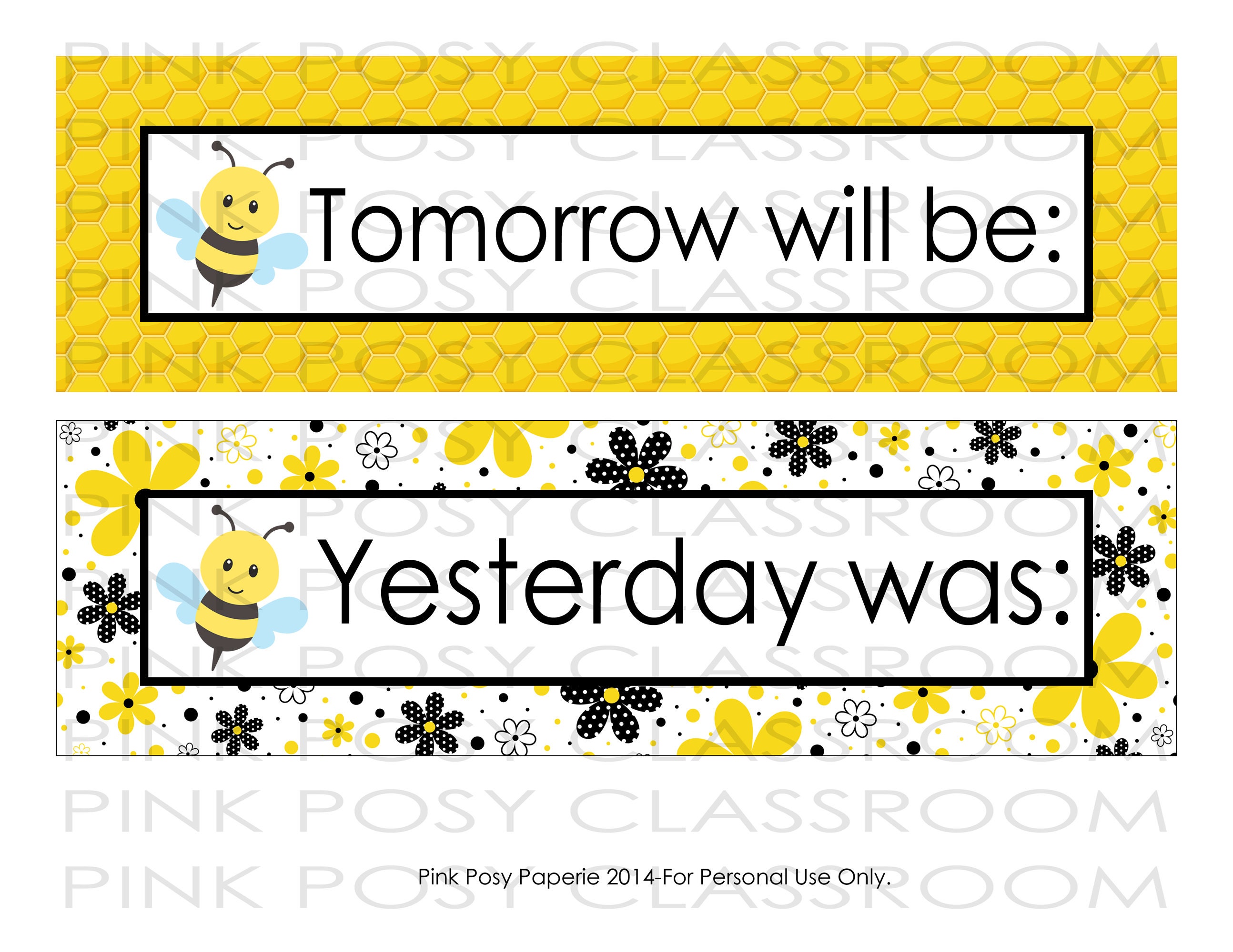 Bee Calendar Set Classroom Calendar Set Classroom Decor - Etsy