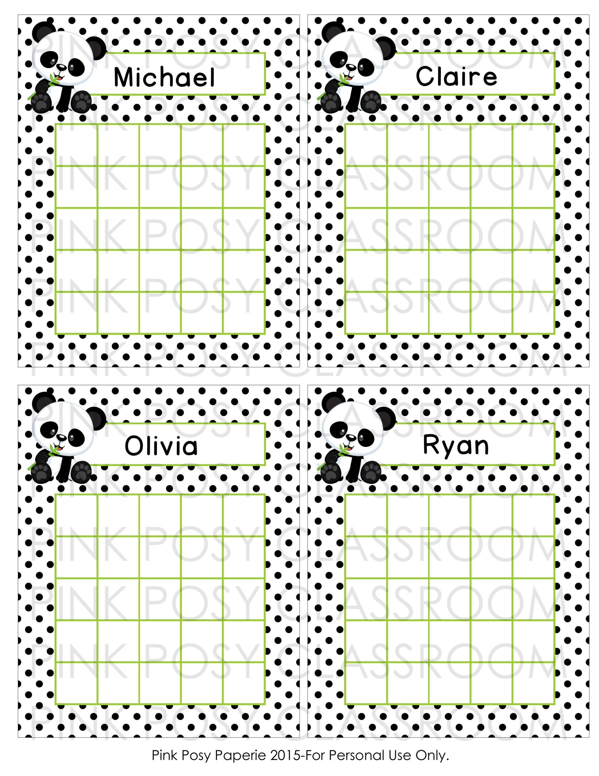 Editable Reward Charts Panda Reward Charts Classroom - Etsy