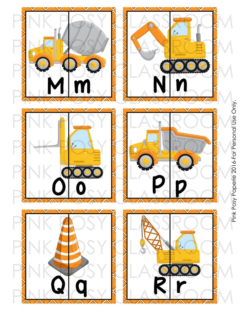 Construction Puzzles, Letter Matching, Alphabet Puzzles for Toddlers ...