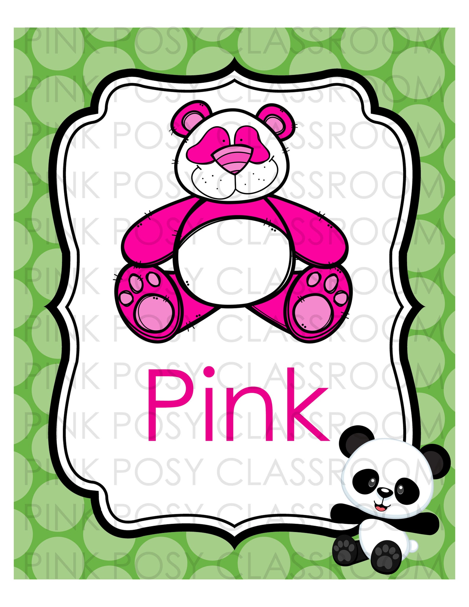Panda Color Posters, Classroom Decor, Colors Recognition, Printable ...