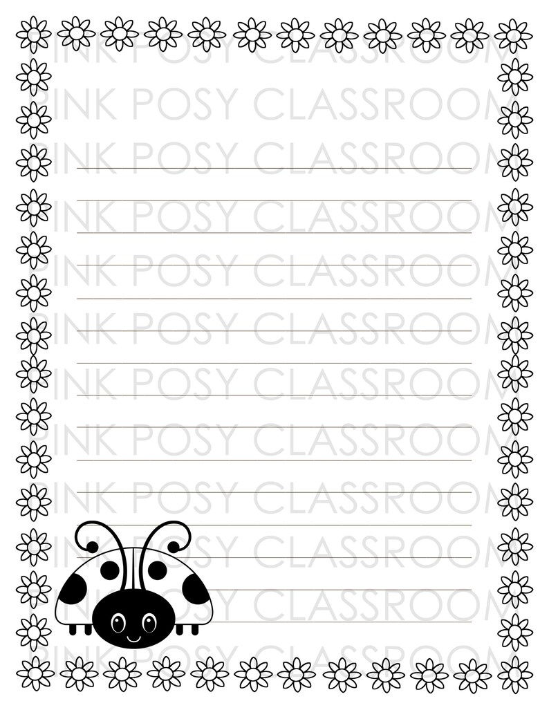 Ladybug Writing Paper Ladybug Stationery Printable Paper - Etsy