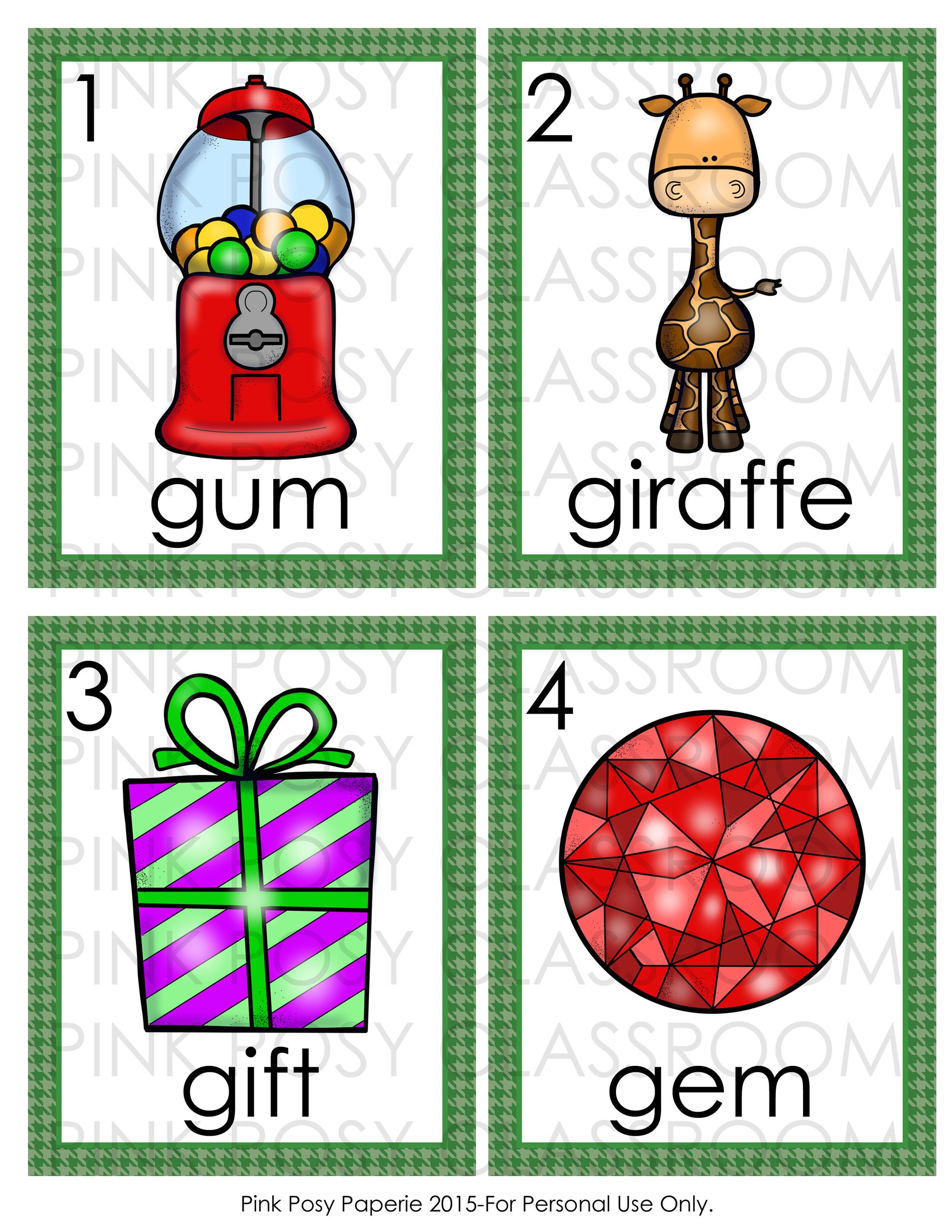 Hard G Soft G Vocabulary Cards Beginning Sounds Printable - Etsy