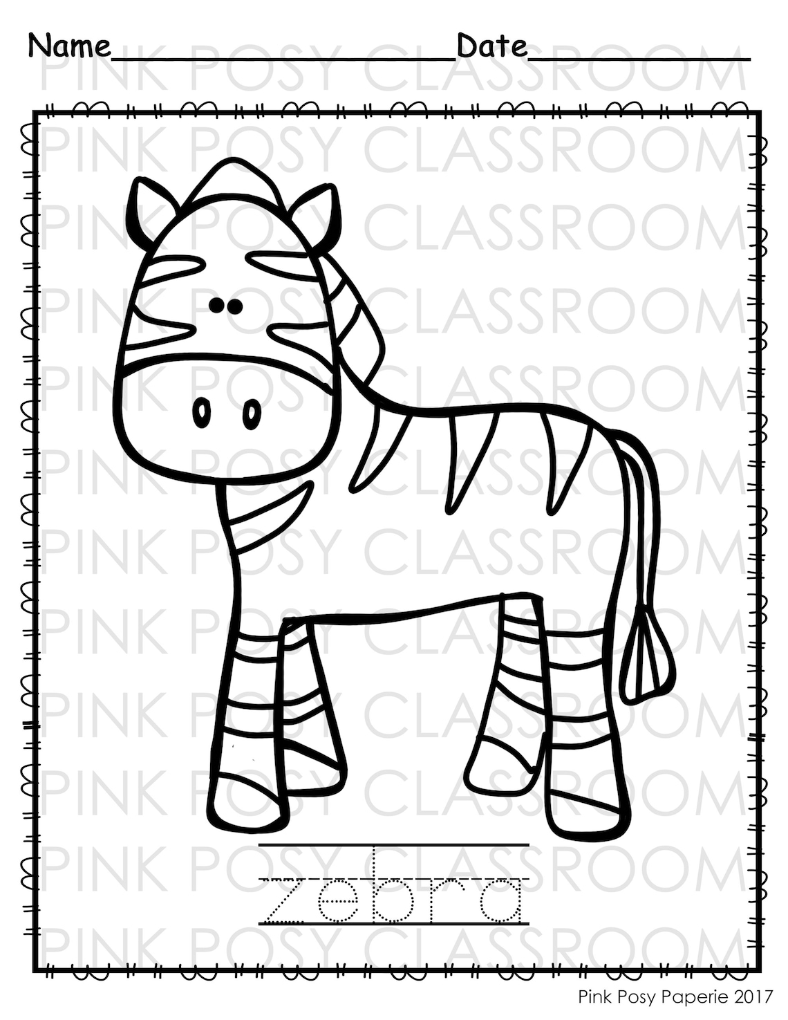 Zoo Animal Coloring Pages, Color and Trace the Word, Zoo Animals ...
