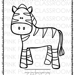 Zoo Animal Coloring Pages, Color and Trace the Word, Zoo Animals ...