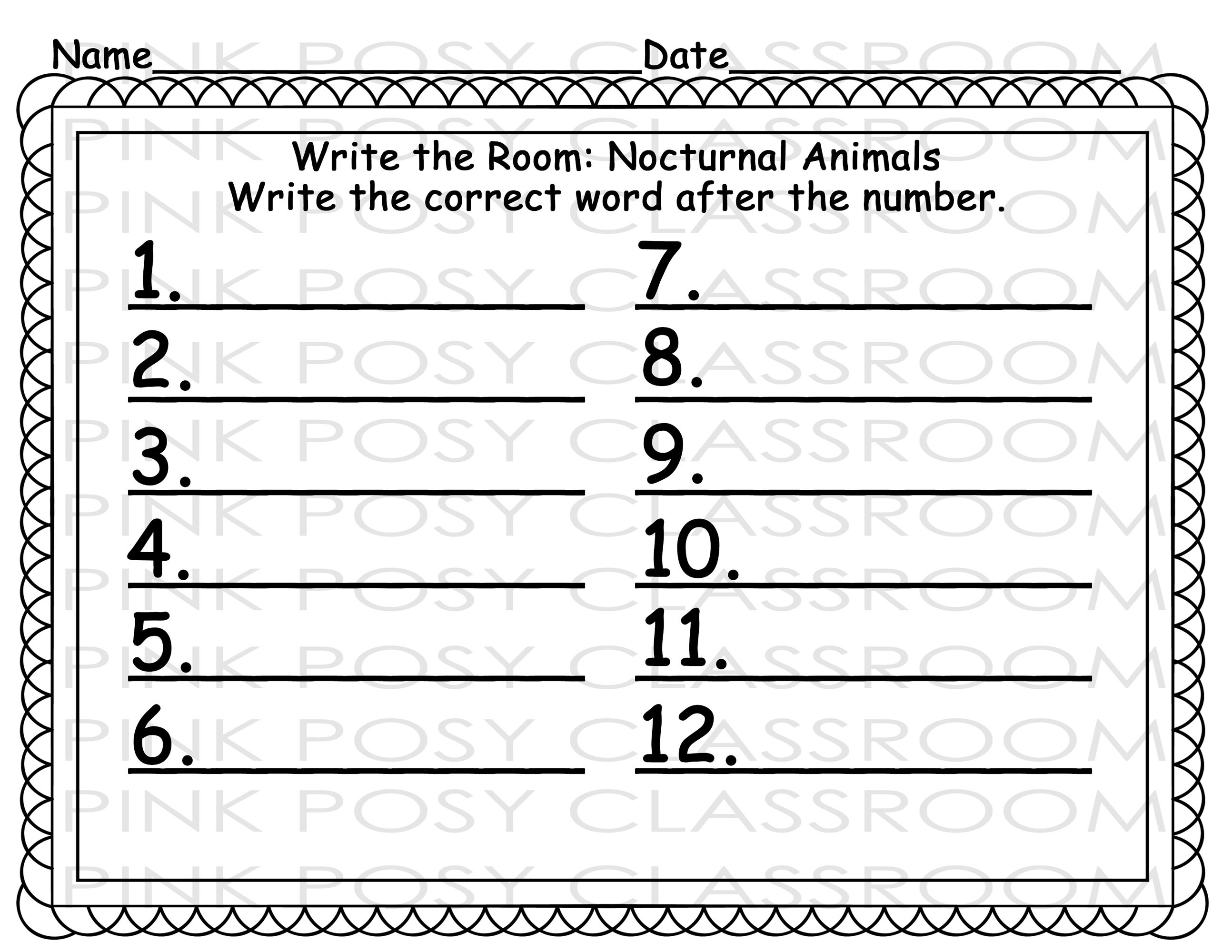 Nocturnal Animals Vocabulary Cards, Nocturnal Animal Printable ...