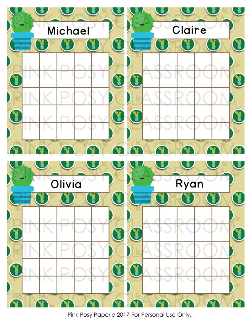 Editable Reward Charts, Cactus Reward Charts, Classroom Decorations ...