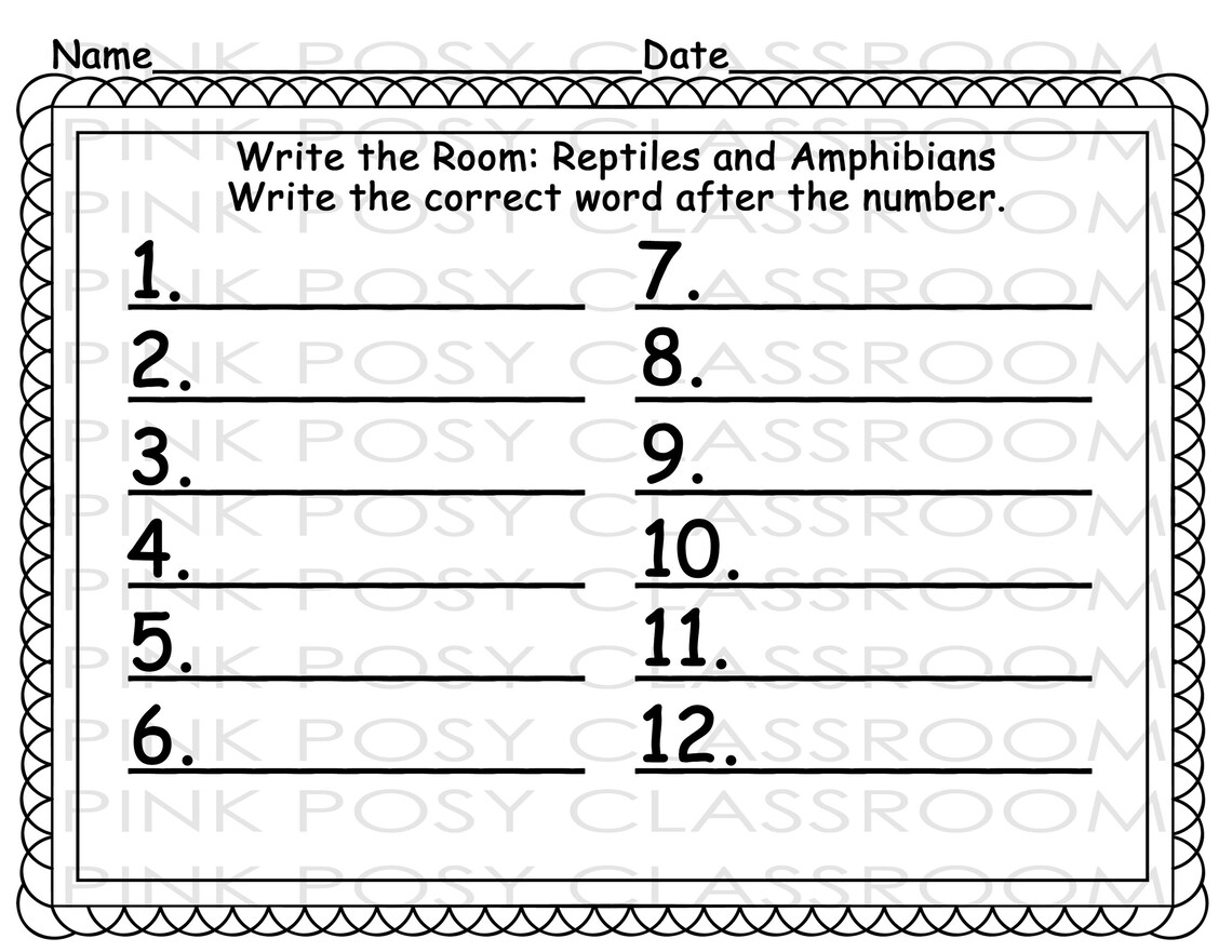 Reptiles Vocabulary Cards, Reptiles and Amphibians Printable, Literacy ...