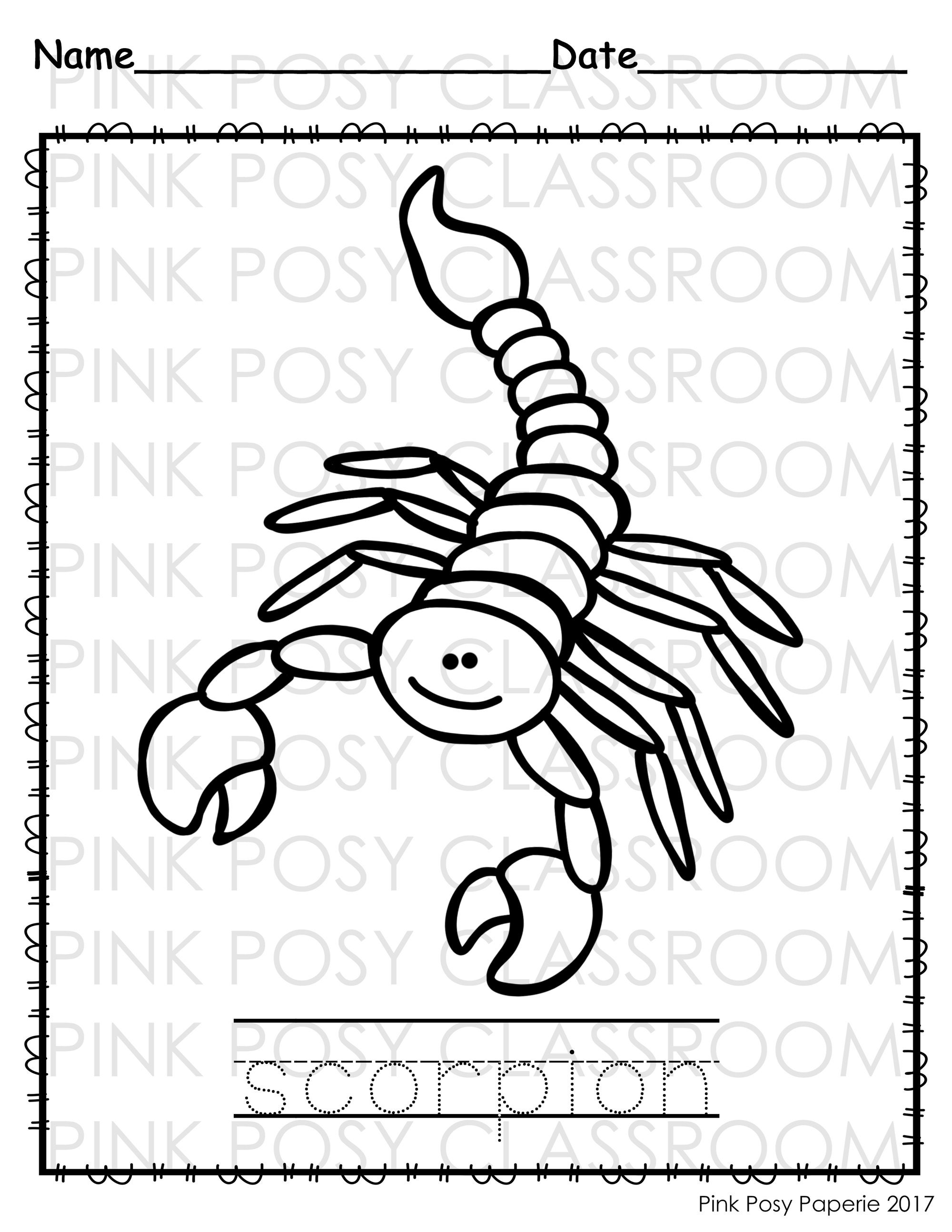 Desert Animal Coloring Pages, Color and Trace the Letters, Animal ...