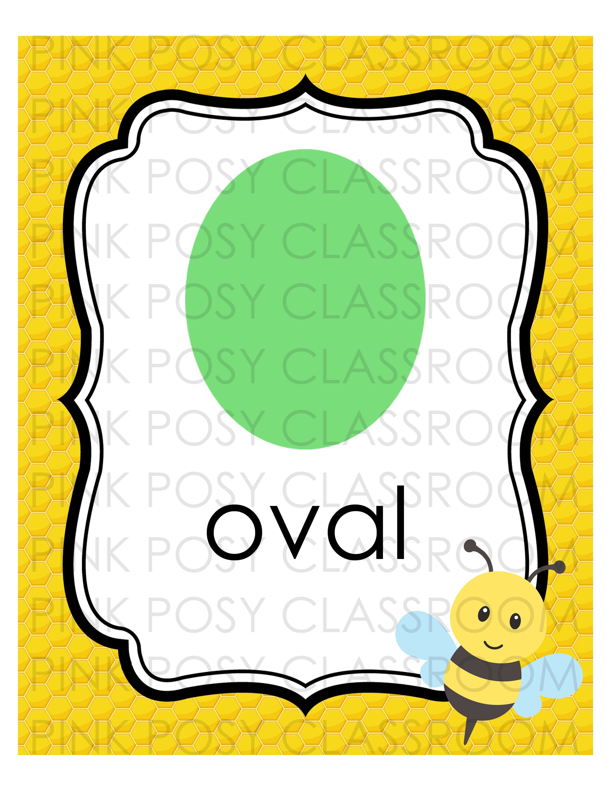 Bee Shape Posters, Classroom Decor, 2D Shape Posters, Printable Shape ...