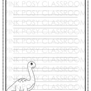 Dinosaur Writing Paper, Dinosaur Stationery, Printable Paper, Lined ...