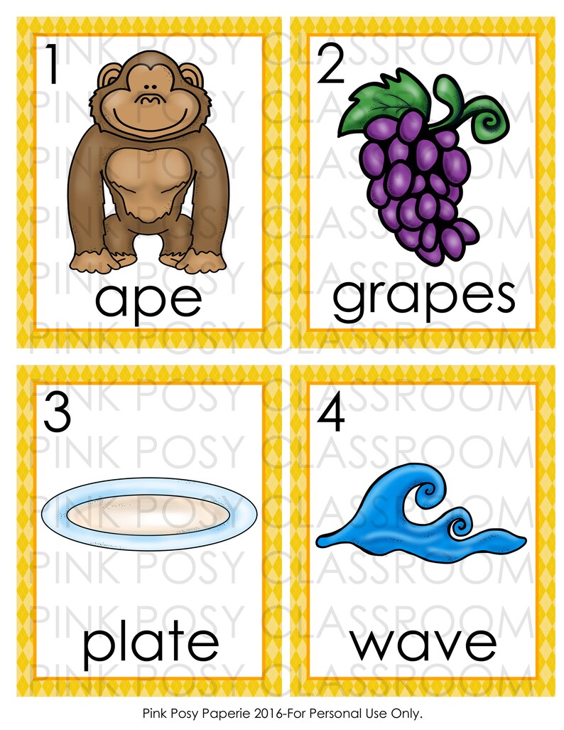 Magic E Long A Vocabulary Cards, Silent E Printable, Phonics Worksheet ...