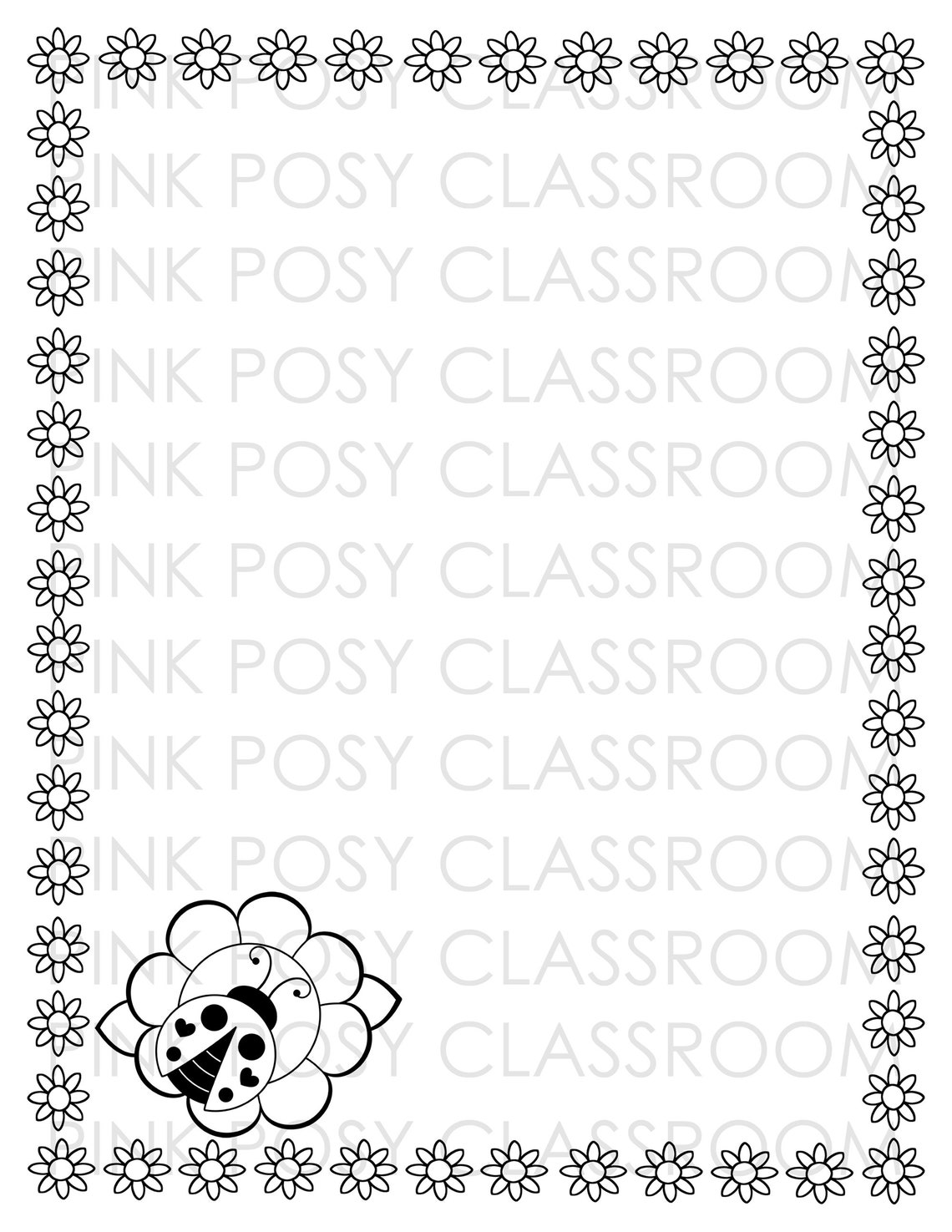Ladybug Writing Paper Ladybug Stationery Printable Paper - Etsy