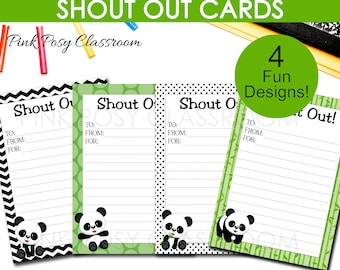 Shout Out Cards Notes From Teacher Student Rewards Bee - Etsy