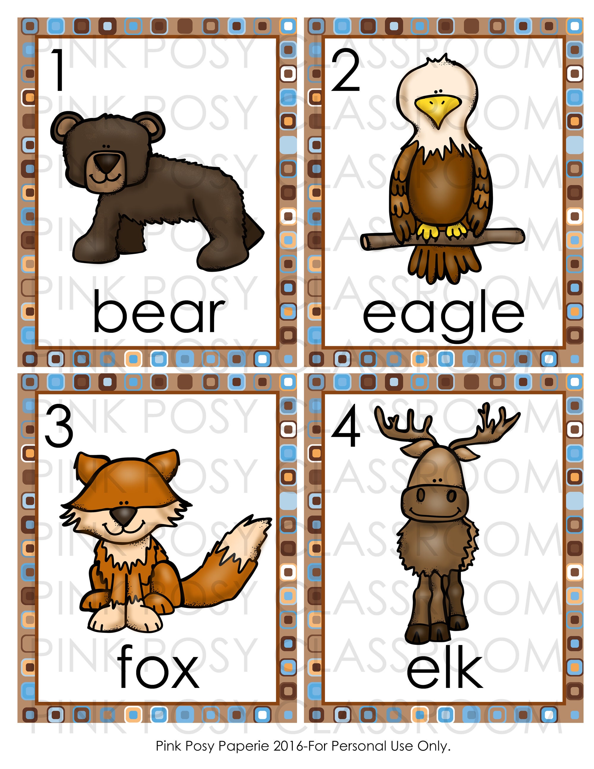 Mountain Animals Vocabulary Cards, Mountain Animal Printable, Literacy ...