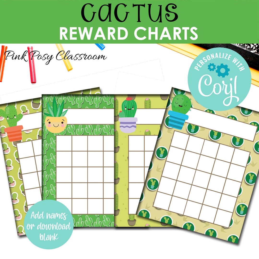 Editable Reward Charts, Cactus Reward Charts, Classroom Decorations ...