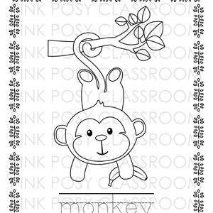 Rainforest Animals Coloring Pages, Color and Trace the Word, Rain ...