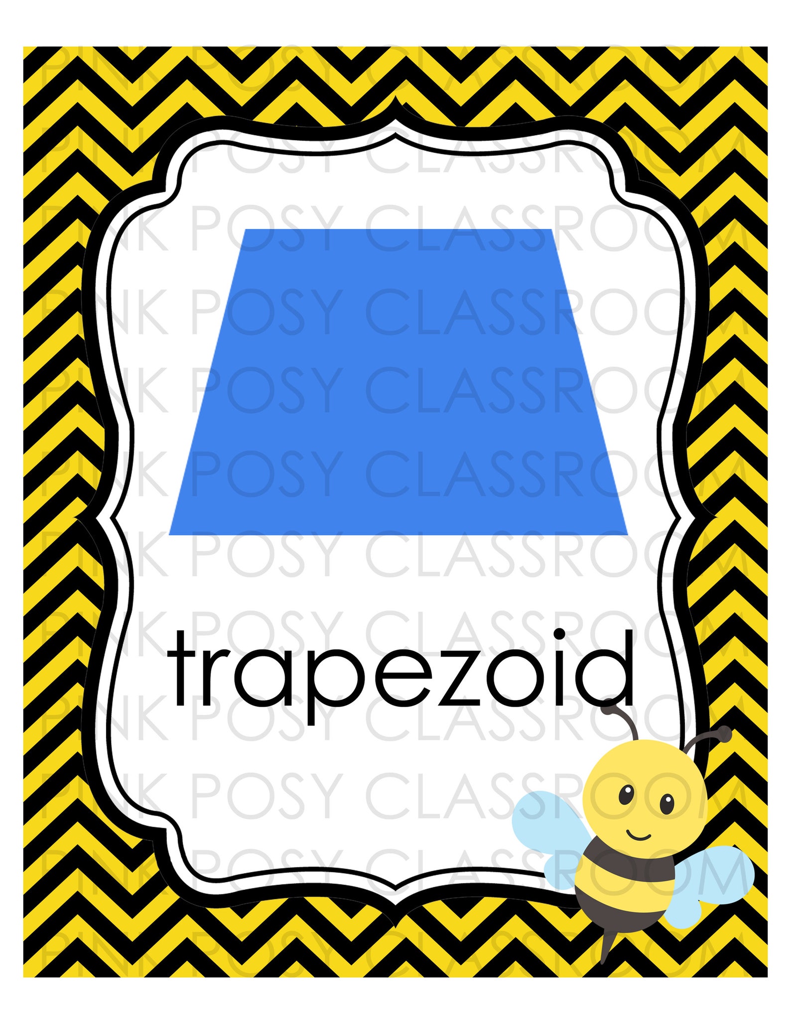 Bee Shape Posters, Classroom Decor, 2D Shape Posters, Printable Shape ...