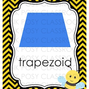 Bee Shape Posters, Classroom Decor, 2D Shape Posters, Printable Shape ...