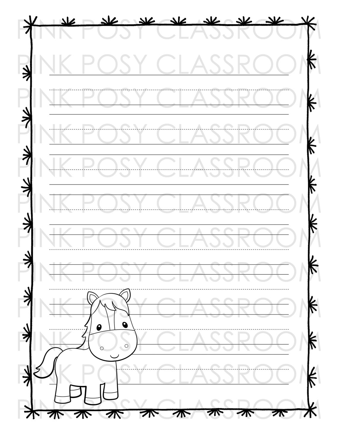 Farm Animals Writing Paper, Farm Animals Stationery, Printable Paper ...