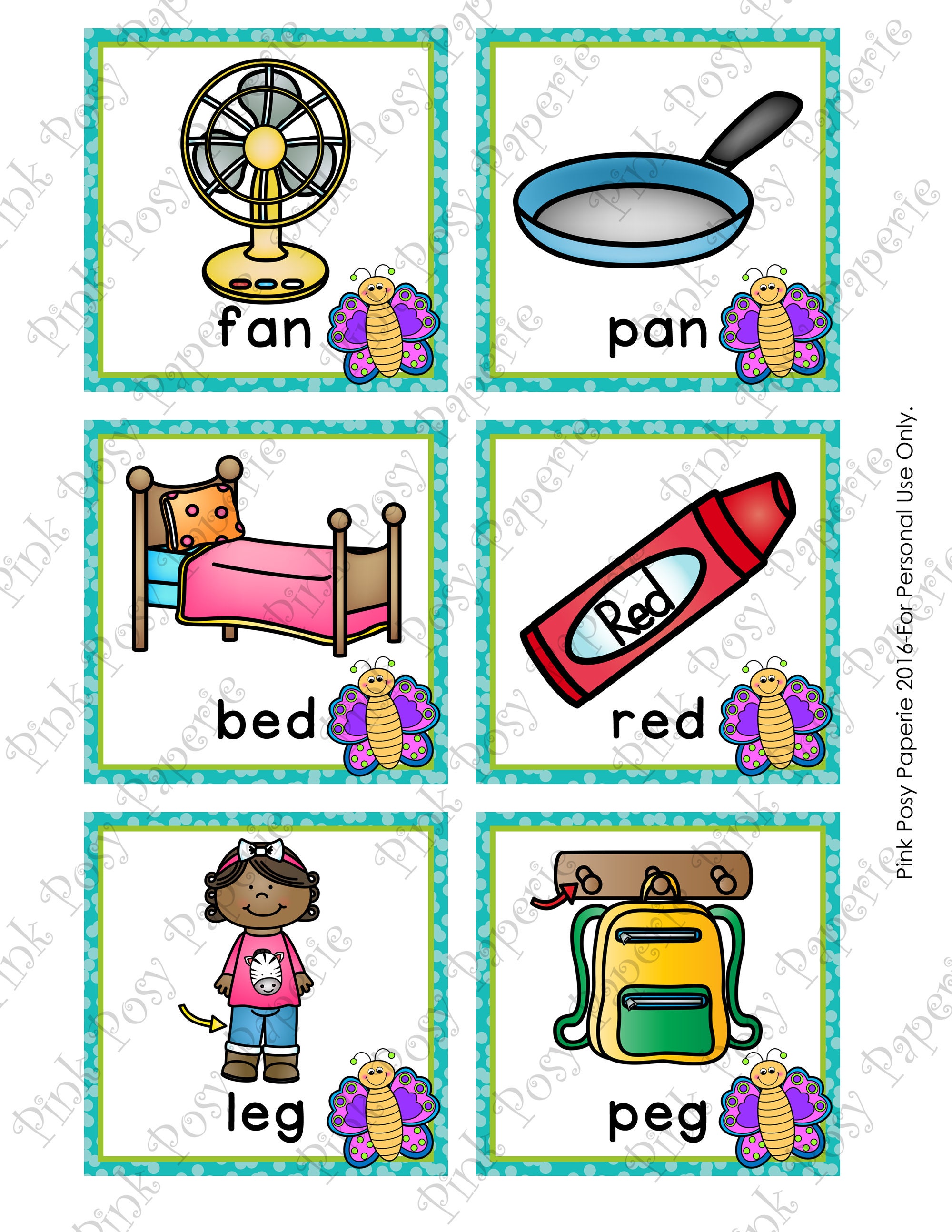 CVC Word Cards, Matching Cards, Short Vowel Sounds, Word Families ...