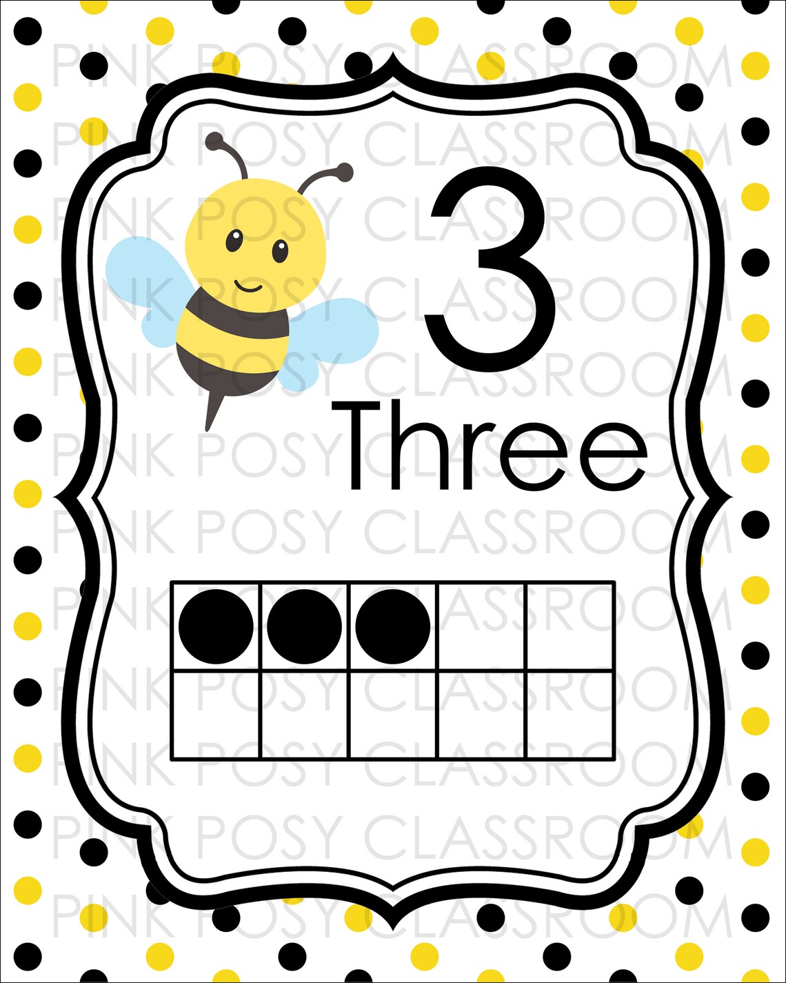 Bee Ten Frame Posters, Classroom Number Display, Math Activity ...
