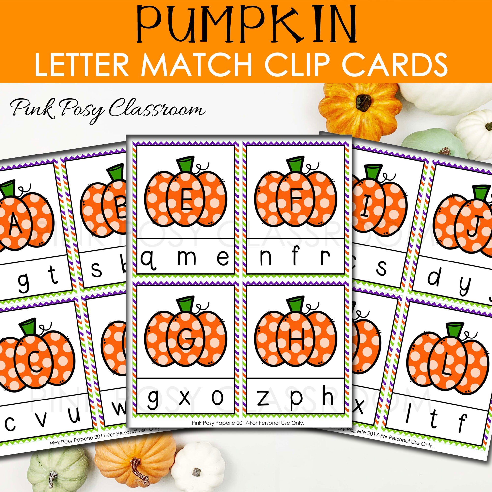 Alphabet Flash Cards Pumpkin Alphabet Clip Cards Letter - Etsy
